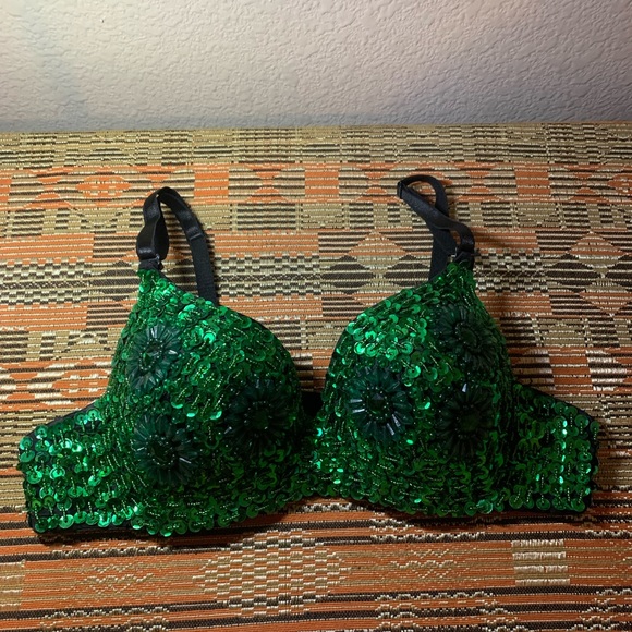 Not sure | Intimates & Sleepwear | Green Sequin Bra | Poshmark